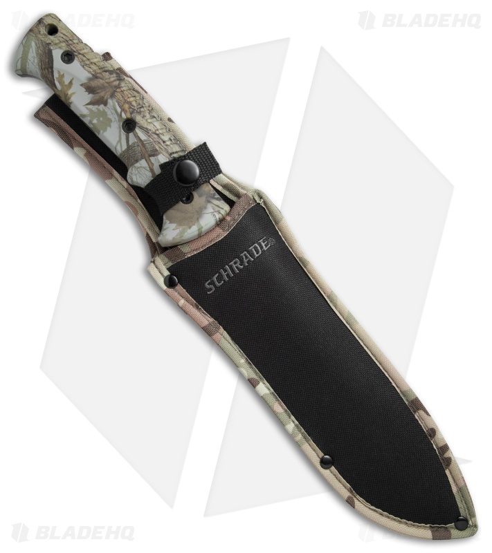 Schrade Mini Machete Fixed Blade Knife Camo (8.75" Black) - Blade HQ