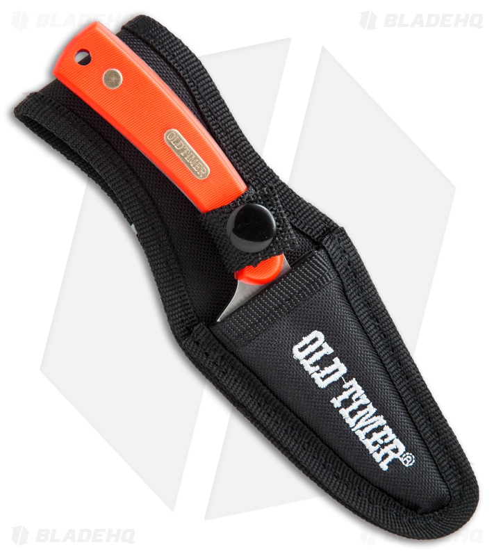 Schrade Old Timer Sharpfinger Fixed Blade Hunting Knife Orange (3.25 ...