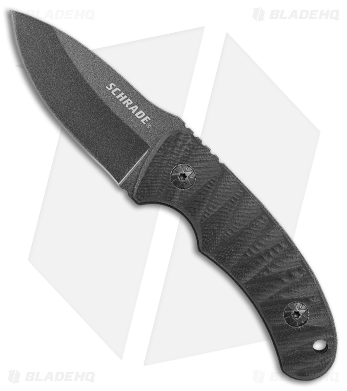 Schrade SCHF57 Full Tang Fixed Blade Knife Black G-10 (2.5" Black ...