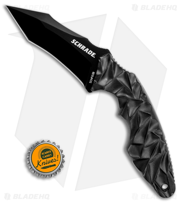 Schrade SCHF63B Tanto Fixed Blade Knife (3.5" Black) - Blade HQ