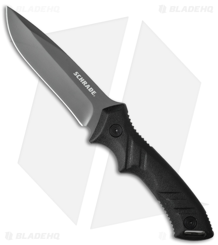 Schrade SCHF31 Drop Point Fixed Blade Knife Black TPE (4.5" Gray ...