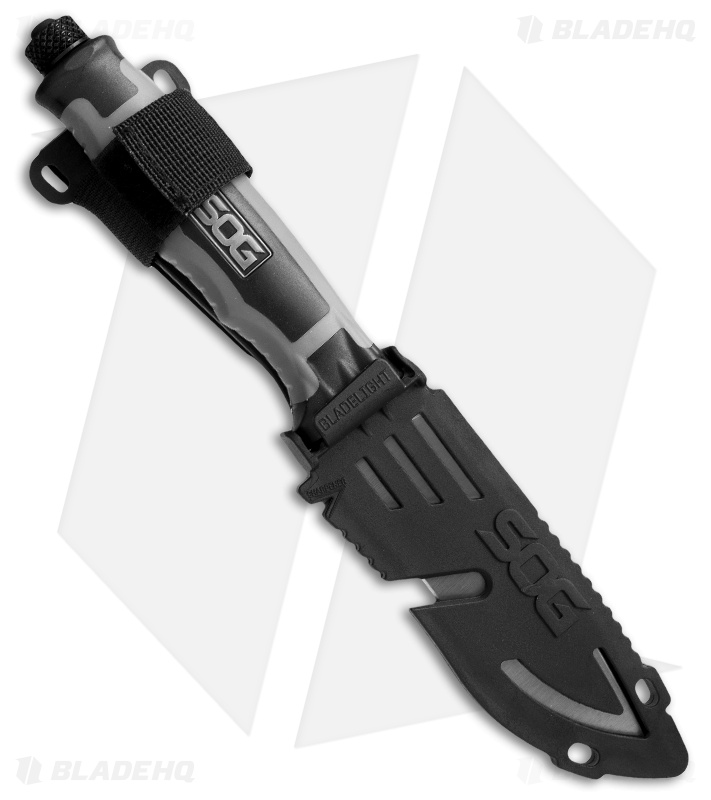 SOG Bladelight Fixed Blade Knife + Red LEDs (4.5" Black) BLT22K - Blade HQ