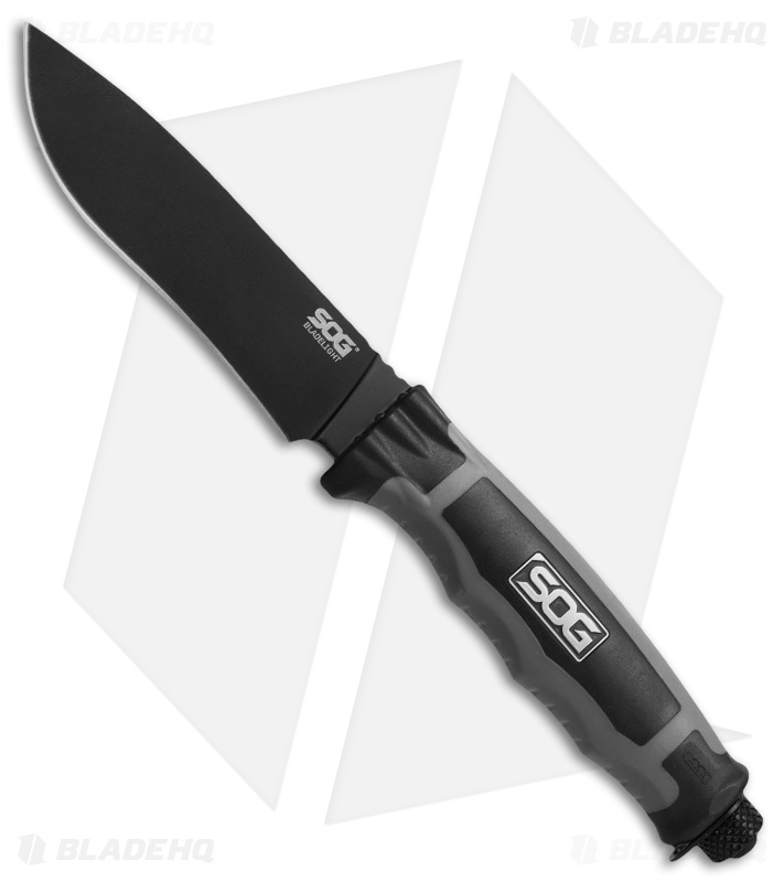SOG Bladelight Fixed Blade Knife + Red LEDs (4.5" Black) BLT22K - Blade HQ
