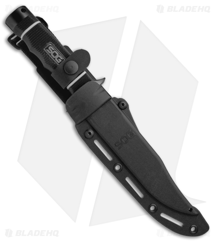 SOG Tech Bowie Fixed Blade Knife (6.4" Black) S10B - Blade HQ