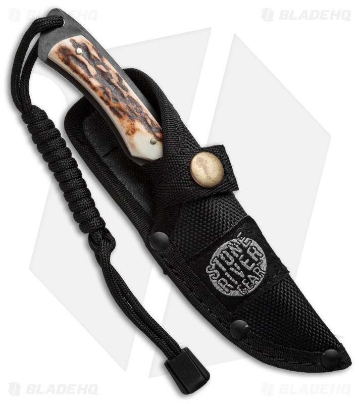 Stone River Ceramic Caping Fixed Blade Knife Stag Horn (3" Black ...