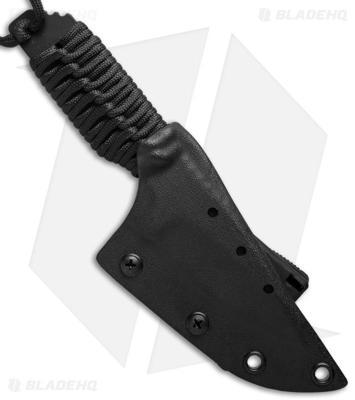 Strider Knives PR Spear Point Fixed Blade Black Cord (3" Black Cerakote ...