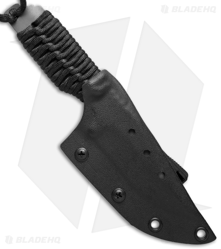 Strider Knives PR Bowie Fixed Blade Knife Black Cord (3.5" Tiger Stripe ...