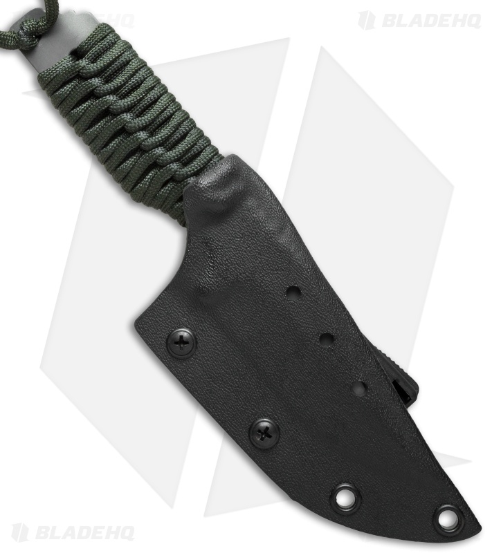 Strider Knives PR Clip Point Fixed Blade Knife Green Cord (3.5" Tiger ...