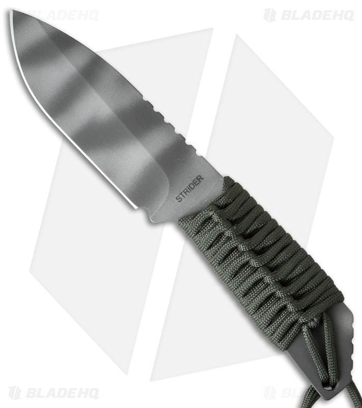 Strider MFS Fixed Blade Knife OD Cord Wrap (4.125" Tiger Stripe) - Blade HQ
