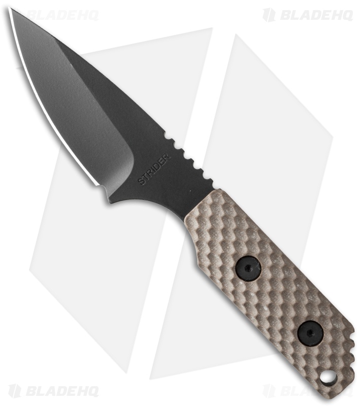 Strider SA-GG Fixed Blade Knife Coyote Gunner Grip (3.25" Black) - Blade HQ