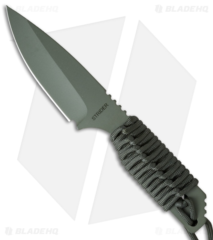 Strider Model SA-L Fixed Blade Knife OD Green Cord Wrap (4" OD Green ...