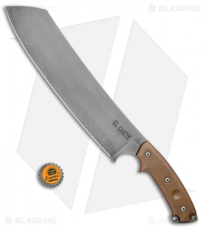 TOPS Knives El Chete Fixed Blade Chopper Knife w/ Clip (12" Acid SW ...