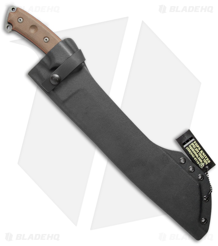 TOPS Knives El Chete Fixed Blade Chopper Knife w/ Clip (12" Acid SW ...
