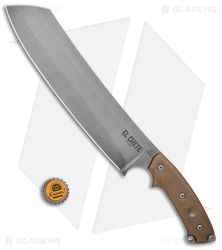 TOPS Knives El Chete Fixed Blade Chopper Knife w/ Dangler (12" Acid SW ...