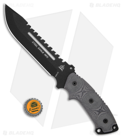 TOPS Knives Steel Eagle 107C Knife (7" Black Plain) - Blade HQ