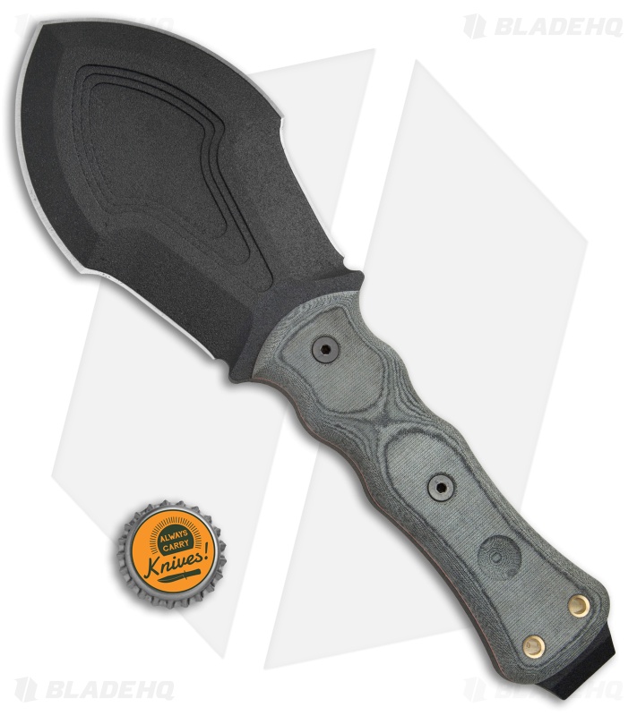 TOPS Knives Tracker Digger Fixed Blade Knife Black Micarta (4.75" Black ...