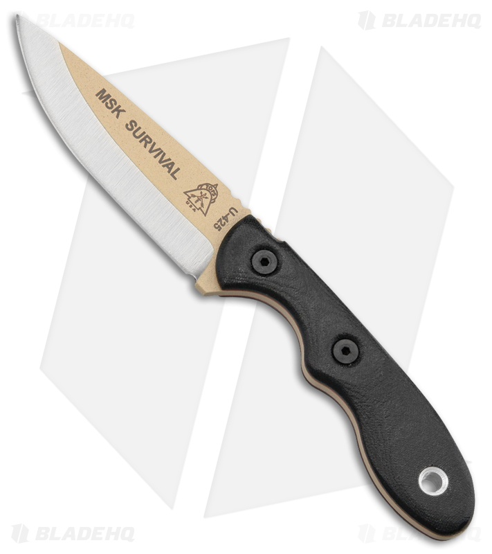 TOPS Knives Mini Scandi Fixed Blade Knife Black Micarta (3" Tan) MSK ...