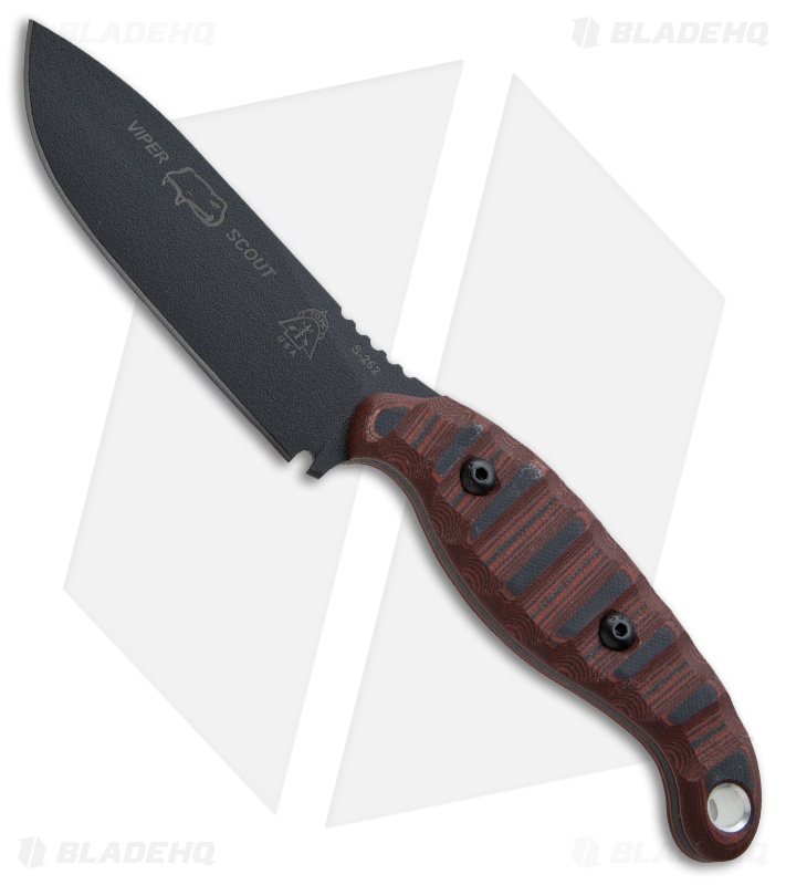TOPS Knives Viper Scout Red Fixed Blade Knife (4.125" Black) VPS-R2 ...