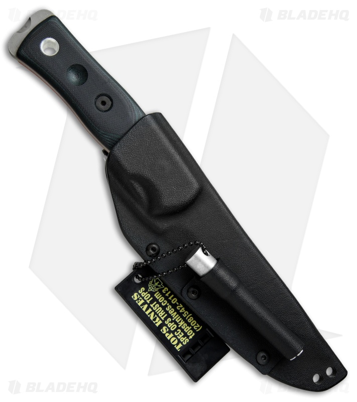 TOPS Knives BOB Fieldcraft Knife Black/Green G-10 (4.625" Gray) - Blade HQ