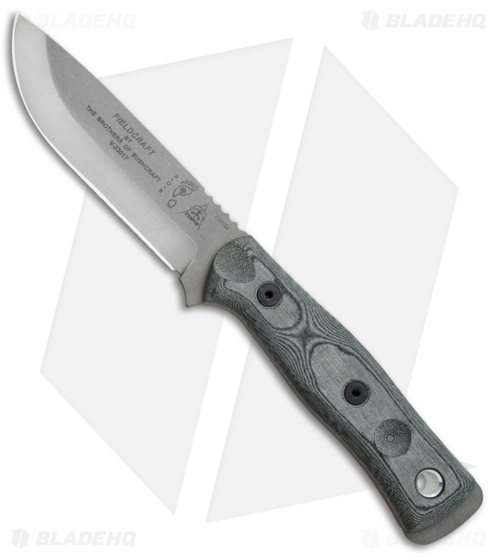 TOPS Knives BOB Fieldcraft Knife Gray Micarta (4.625" Gray) - Blade HQ