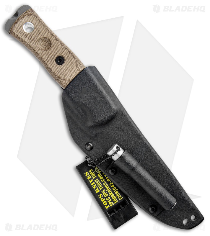 TOPS Knives BOB Fieldcraft Knife Green Canvas Micarta (4.625" Gray ...