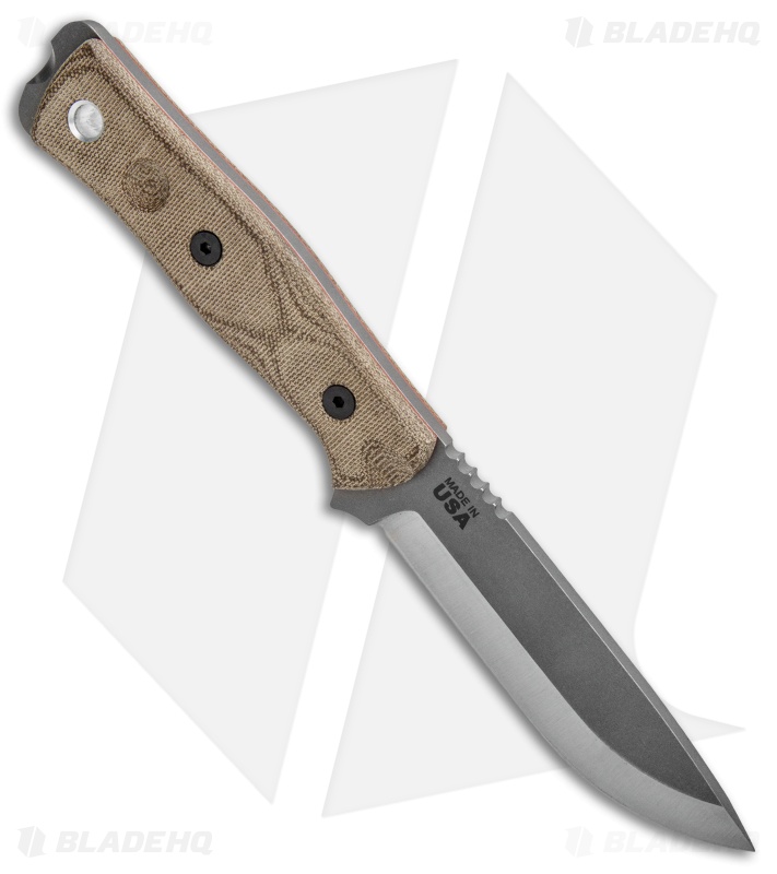 TOPS Knives BOB Fieldcraft Knife Green Canvas Micarta (4.625" Gray ...