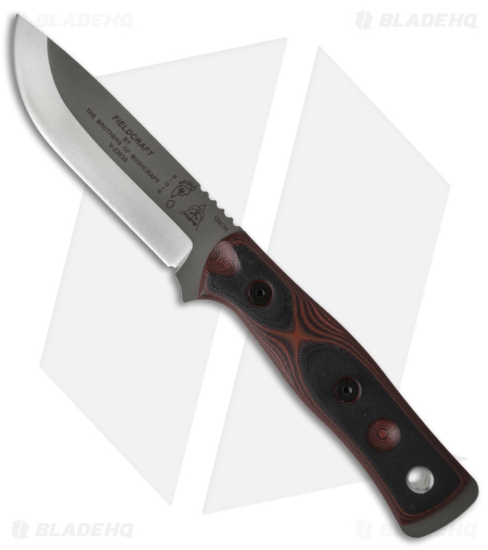 TOPS Knives BOB Fieldcraft Knife Black/Red G-10 (4.625" Gray) - Blade HQ