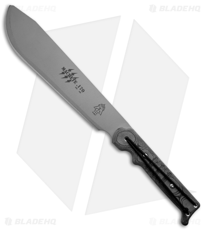 TOPS Knives Machete .170 Fixed Blade Knife (10" Gray Plain) MAC-170 ...