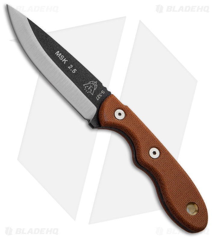 TOPS Knives Mini Scandi Knife 2.5 Fixed Blade (3" Black) MSK-2.5 - Blade HQ