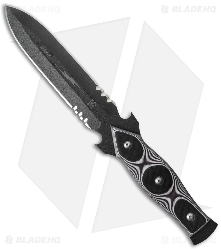 TOPS Knives MAK 7 Military Assault Fixed Blade Knife G-10 (6.75" Serr ...