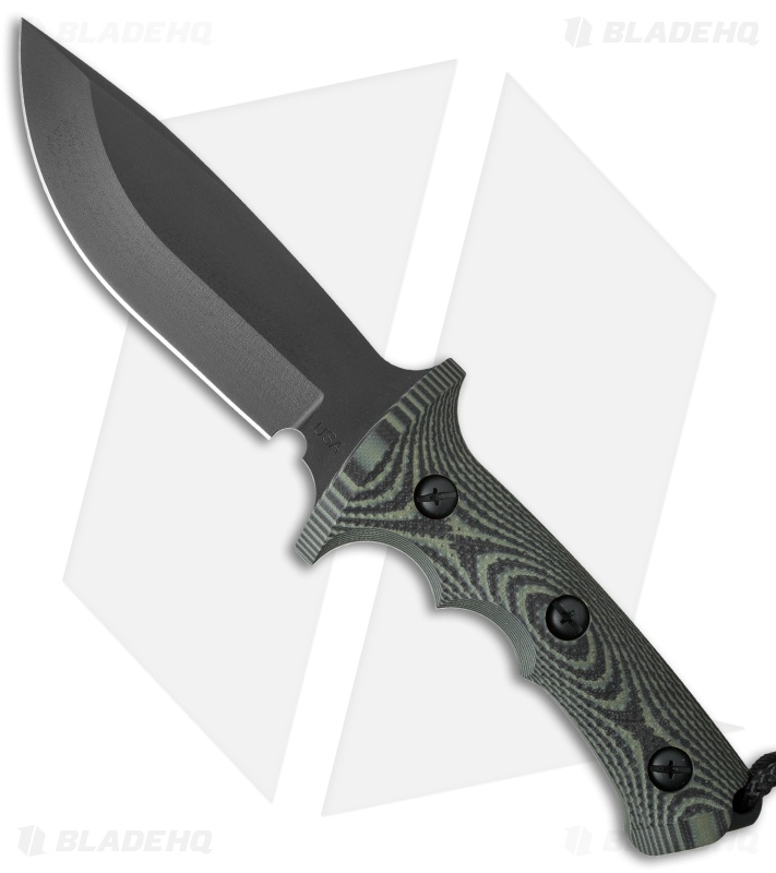 Treeman Knives Combat Hunter Fixed Blade Knife Black/Green G10 (5.5 ...