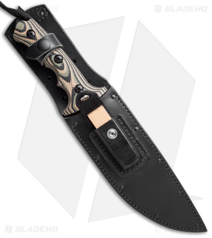 Treeman Knives Original Combat Bowie Knife Green Camo G10 (8" Black ...
