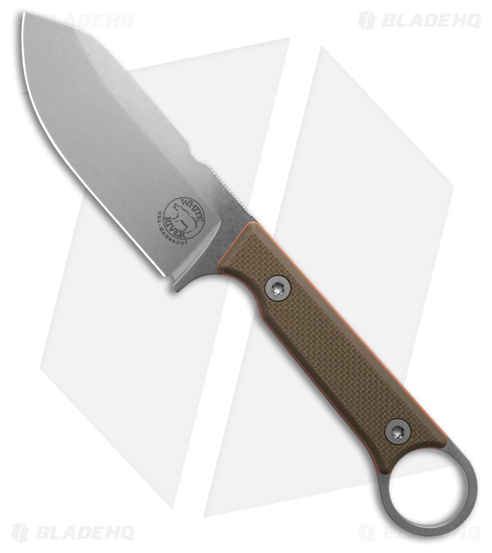 White River Firecraft 3.5 Pro Fixed Blade Green/Orange G-10