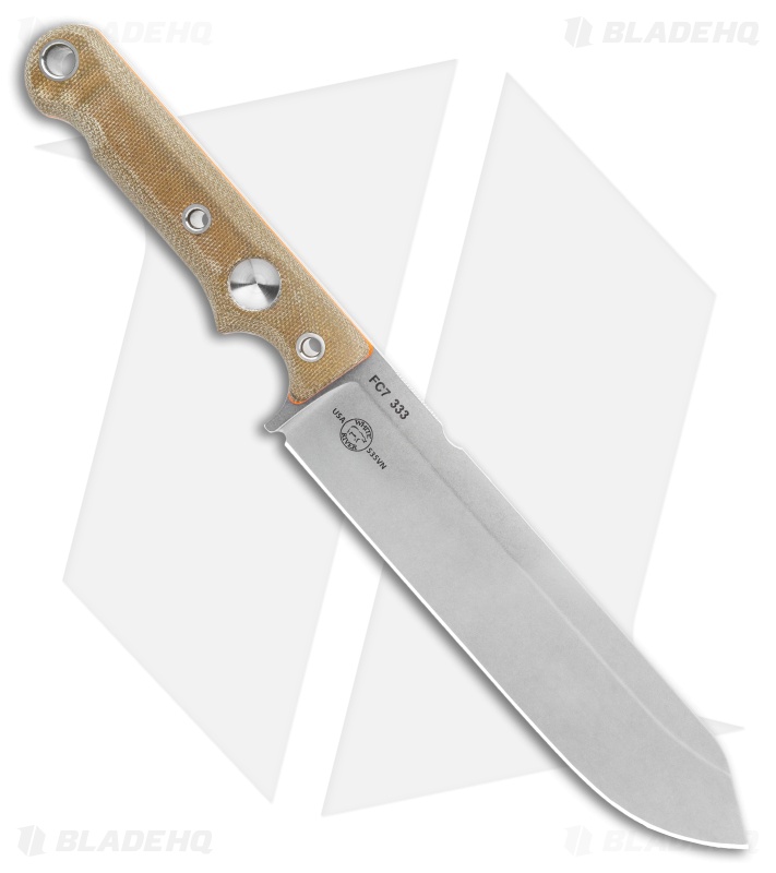 White River FC7 Firecraft Fixed Blade Knife OD Green Micarta (7" Satin ...