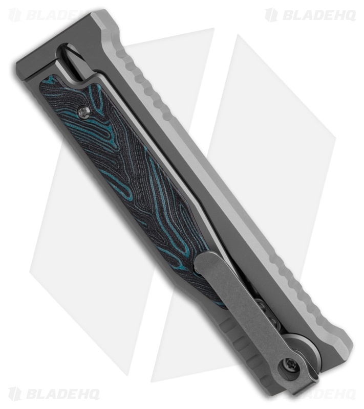 Reate EXO-M Dagger Manual OTF Knife Titanium/Black Blue G-10