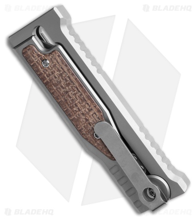 Reate EXO Mini Drop Point Gravity Knife Ti + Burlap Micarta