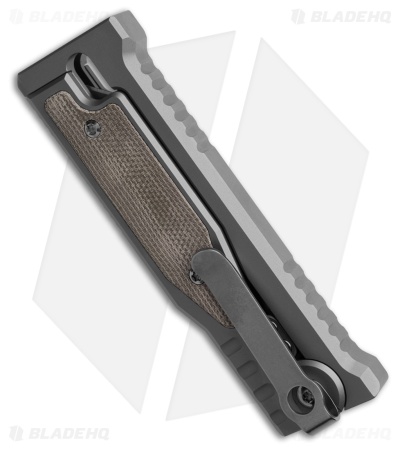 Reate EXO Mini Tanto Gravity Knife Titanium + Green Micarta