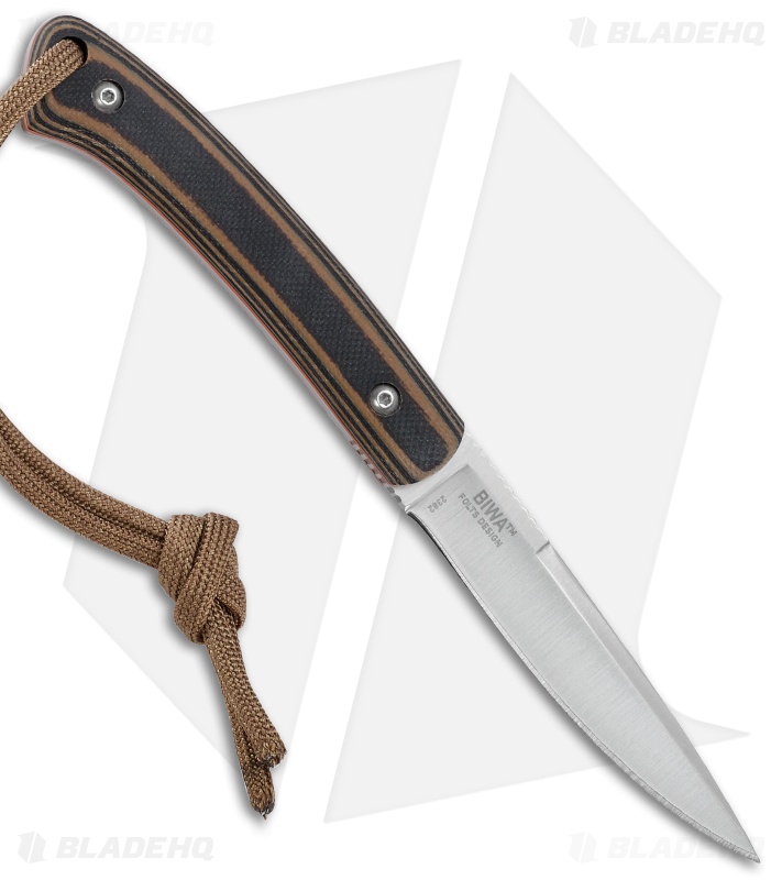 CRKT Biwa Fixed Blade Knife | Brown/Black G-10 | Blade HQ