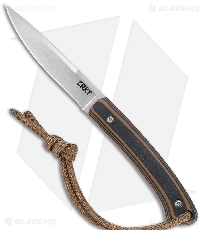 CRKT Biwa Fixed Blade Knife | Brown/Black G-10 | Blade HQ