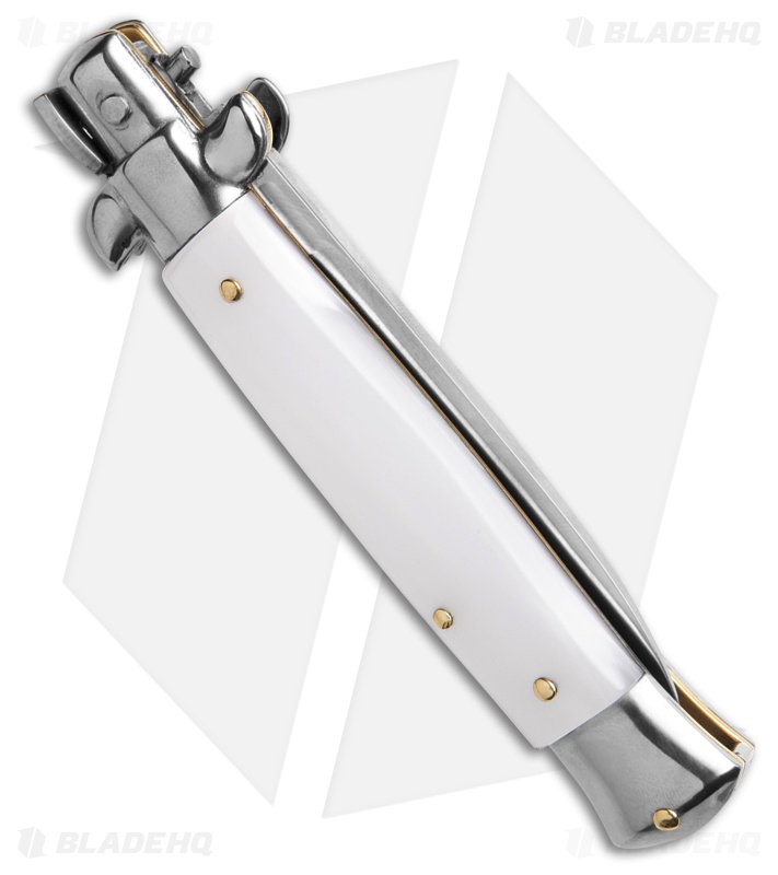 SKM 8" Italian Stiletto Auto Knife Pearlex (Satin)