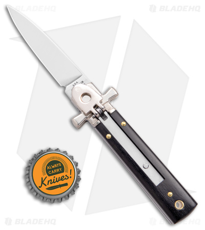AGA 6" Lever Lock Auto Italian Knife Ebony - Blade HQ