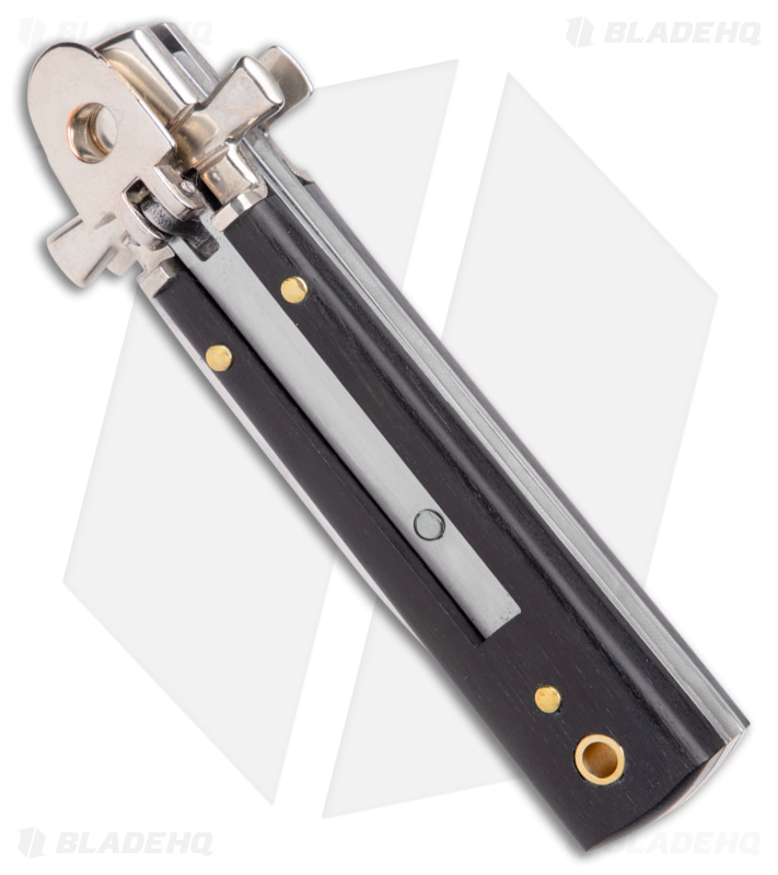 AGA 6" Lever Lock Auto Italian Knife Ebony - Blade HQ