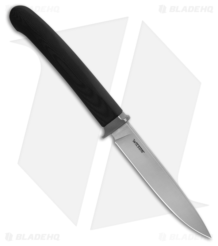 LionSteel AGO Fixed Blade Knife Black G-10 + Satin