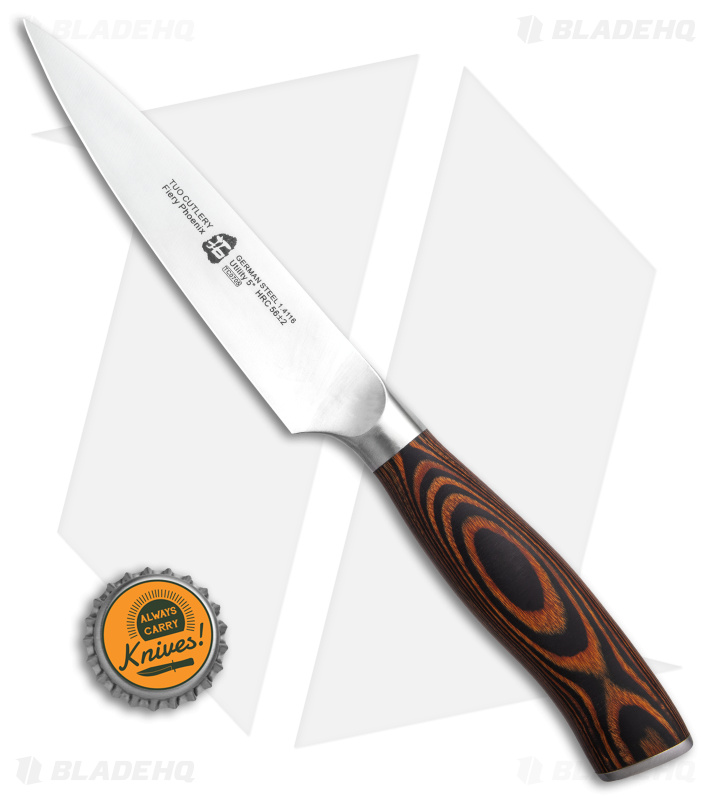 Tuo Cutlery Fiery Phoenix Utility Knife | Pakkawood - Blade HQ