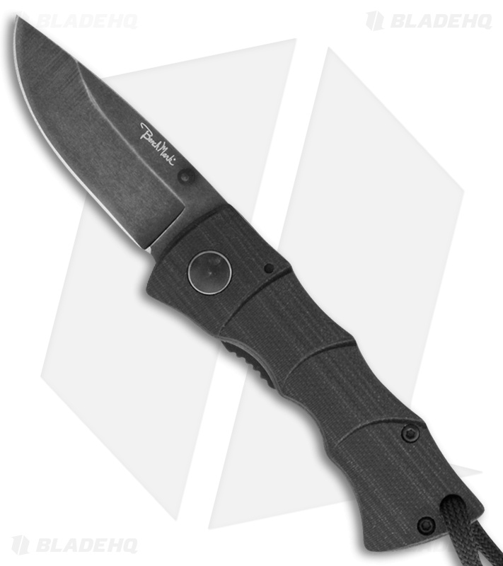 Benchmark Liner Lock Folding Neck Knife Black G-10 (2" Black) - Blade HQ