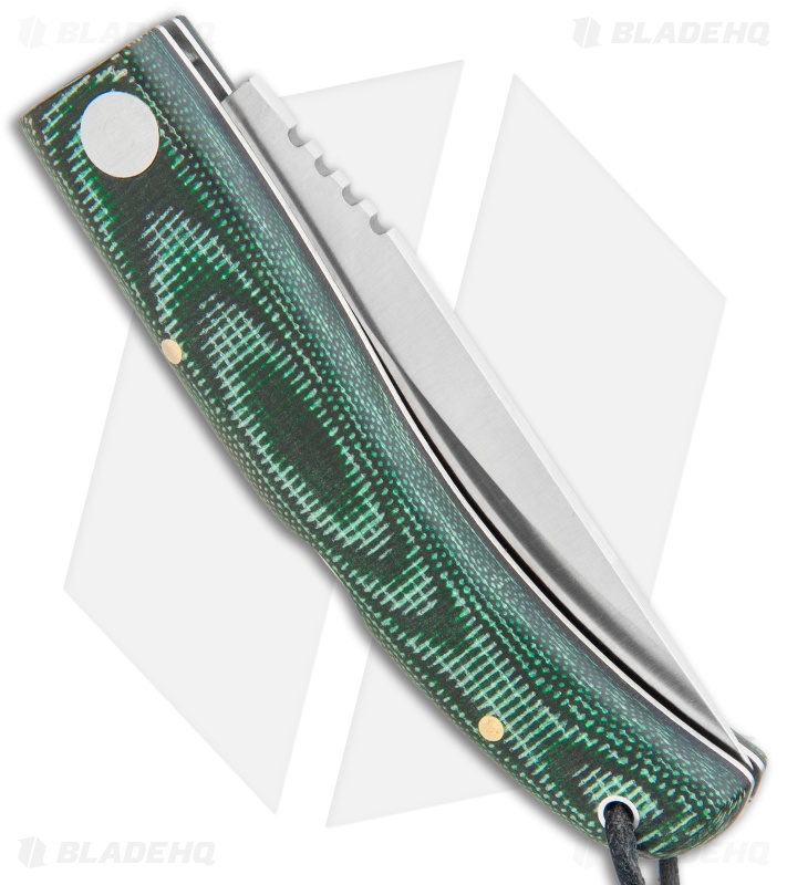 Castillo Navaja Lock Back Knife Pine Green Micarta (3" Satin) - Blade HQ