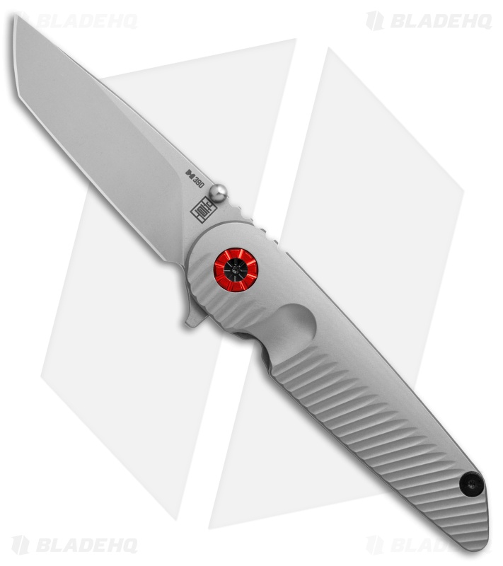 Chamberlain Design Falco Flipper Knife Titanium (3.6" Stonewash) - Blade HQ