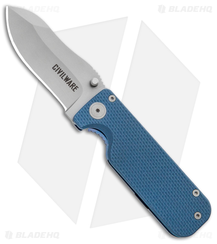 Civilware Striker - Folding Knife | Blue G-10 + Bead Blast | Blade HQ