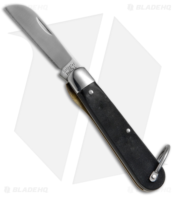 Colonial Linoleum Liner Lock Knife Black (2.625" Satin) - Blade HQ
