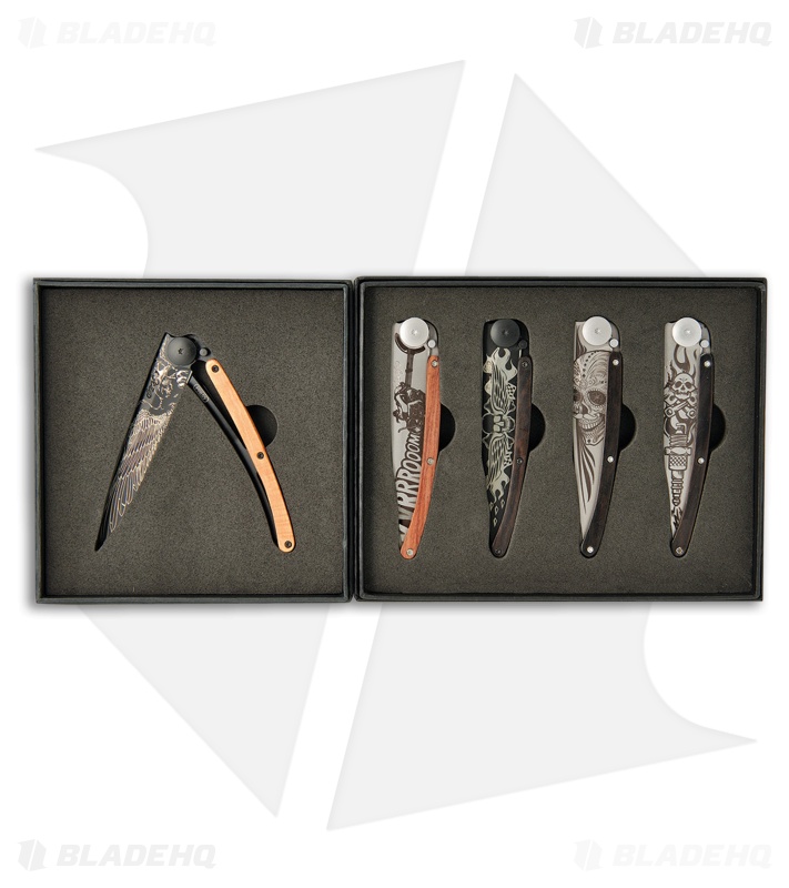 Deejo 37g 4+1 Biker Tattoo Display Boxed Set Wood DEE0038 - Blade HQ